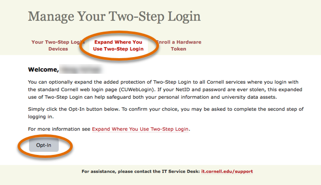 Expand Where You Use Two-Step Login | IT@Cornell